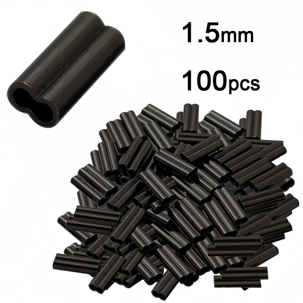 Обжимные гильзы для рыбалки, 1.5 мм, Black, 100 шт.