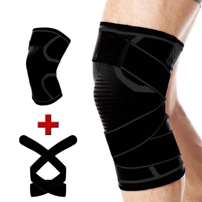 LINGPENG Компрессионные ортопедические наколенники для спорта Черный, M, black-1pc