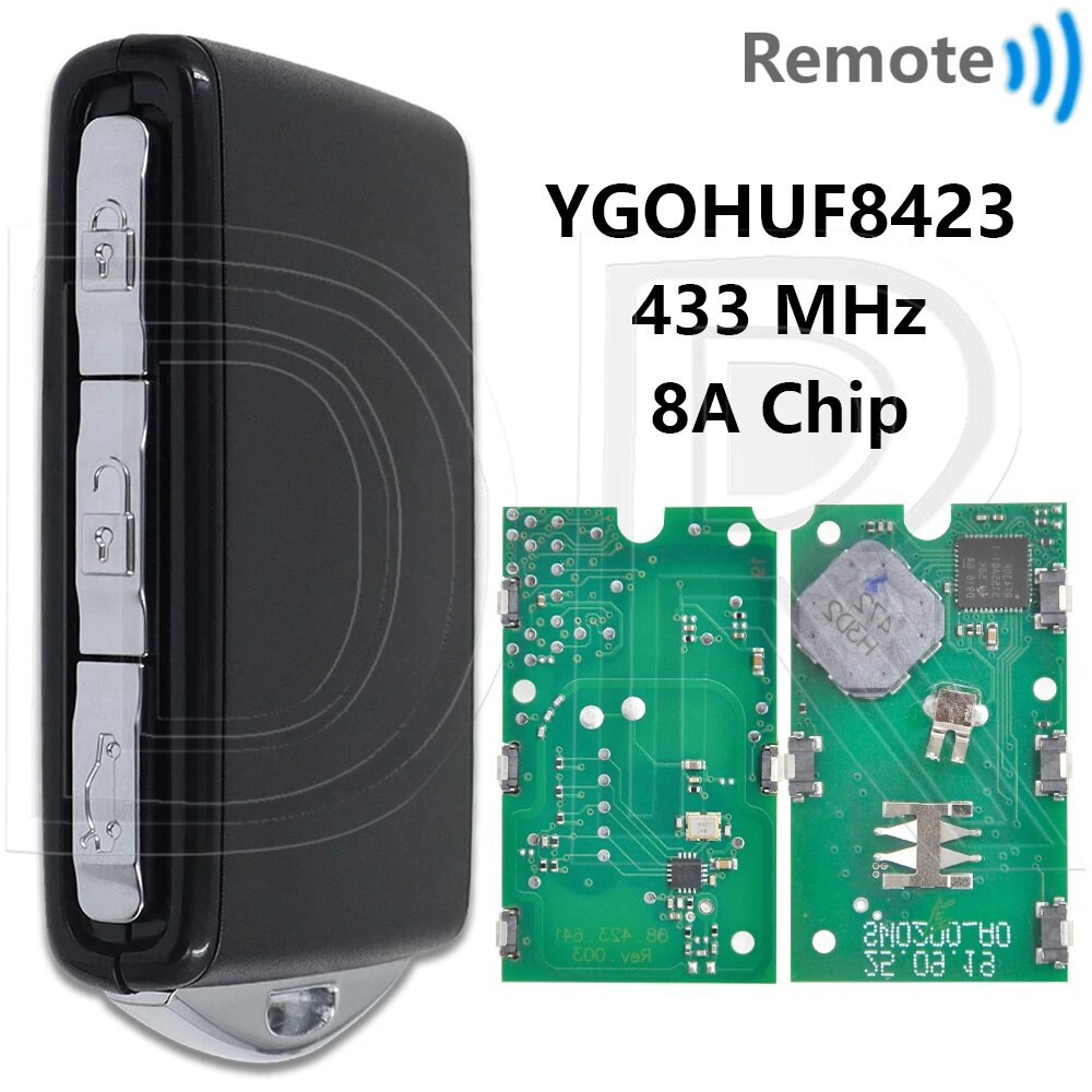 Пульт 433 МГц YGOHUF8423 8A Chip Black Volvo