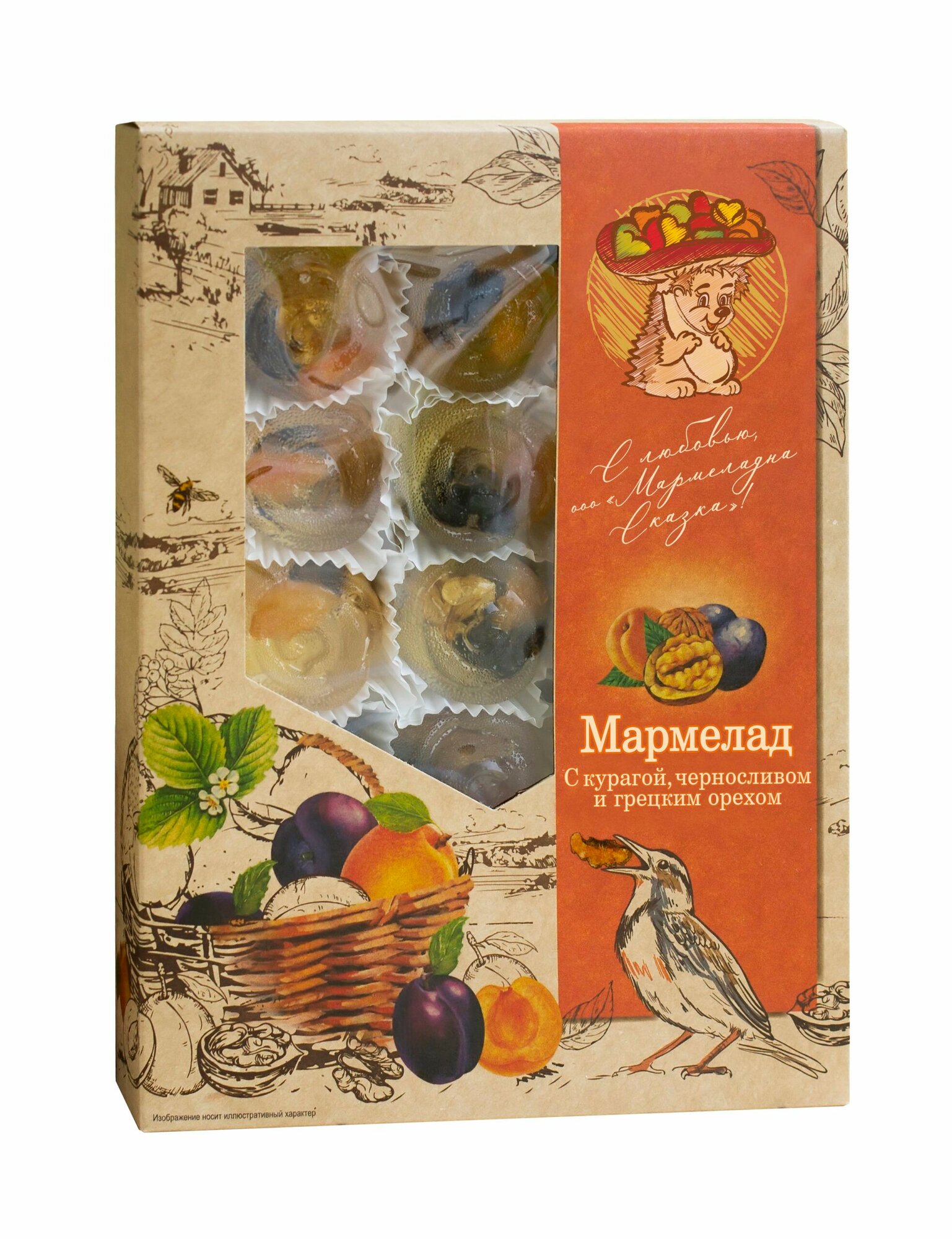 Мармелад С курагой, черносливом и грецким орехом 500 гр.
