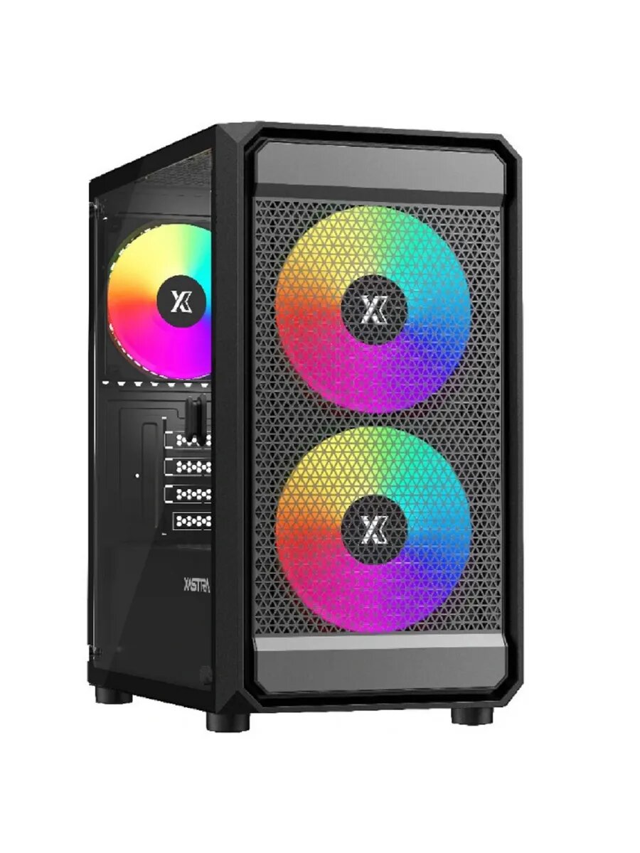 Корпус для компьютера XASTRA A303M 3ARGB mATX 2x140mm + 1x120mm ARGB fans черный