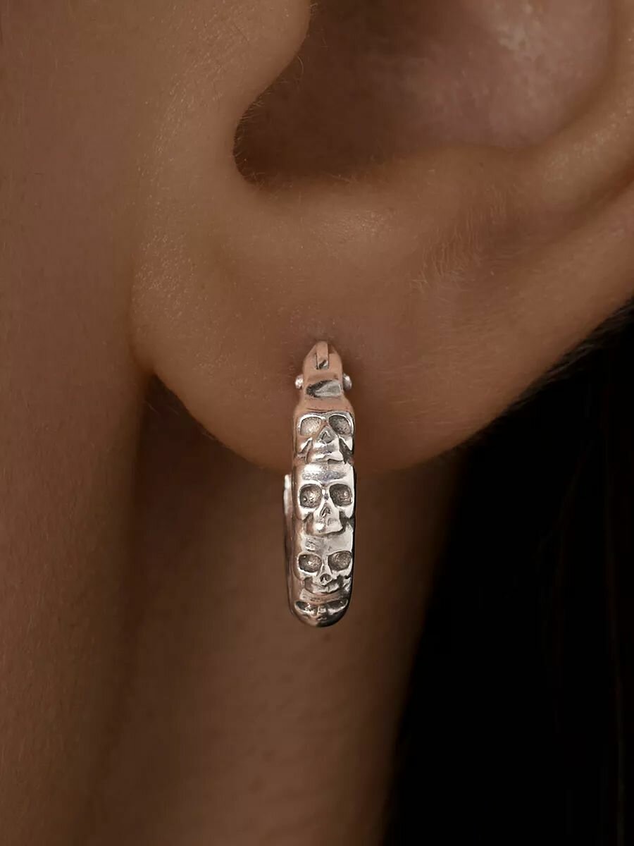Серьги, серебро, 925 проба, родирование