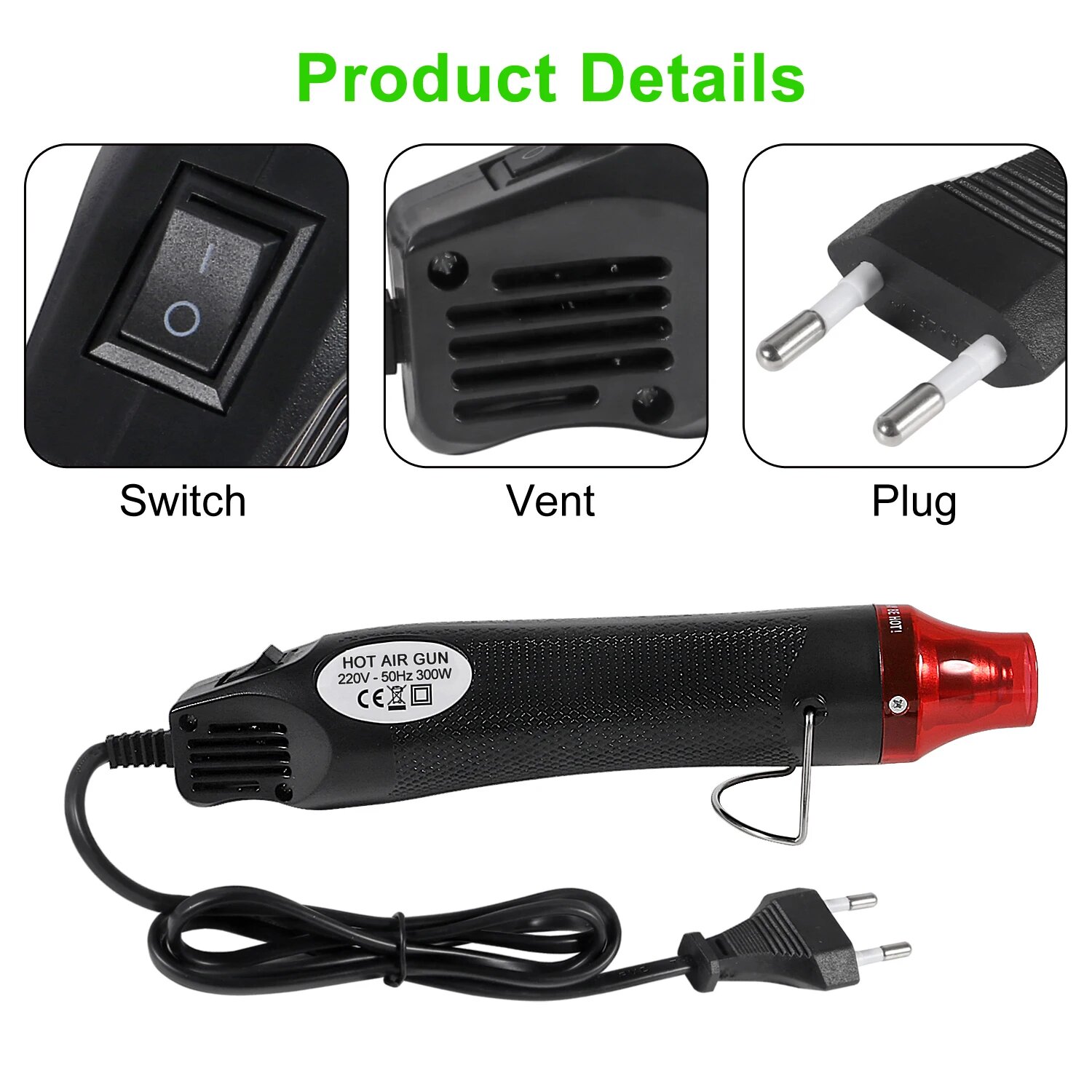 Портативный электрический термофен 300 Вт EU-Plug 220V