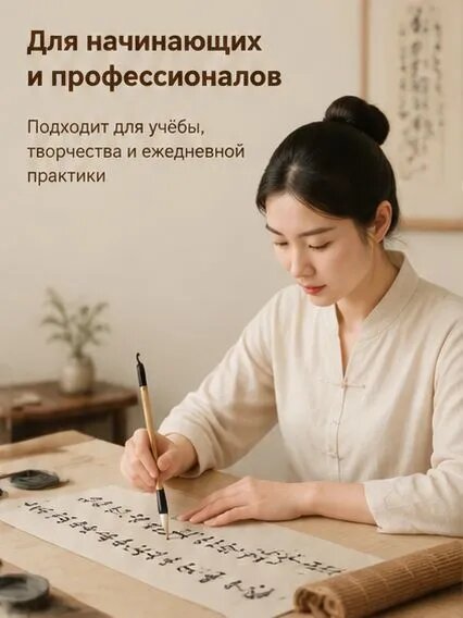 Маркер Брашпен, кисть для китайской каллиграфии с бамбуковым футляром, 1 шт. — фото 1