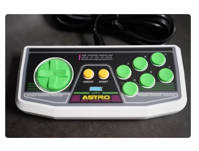 Проводной геймпад для Sega Astro City Mini Arcade Зеленый, green