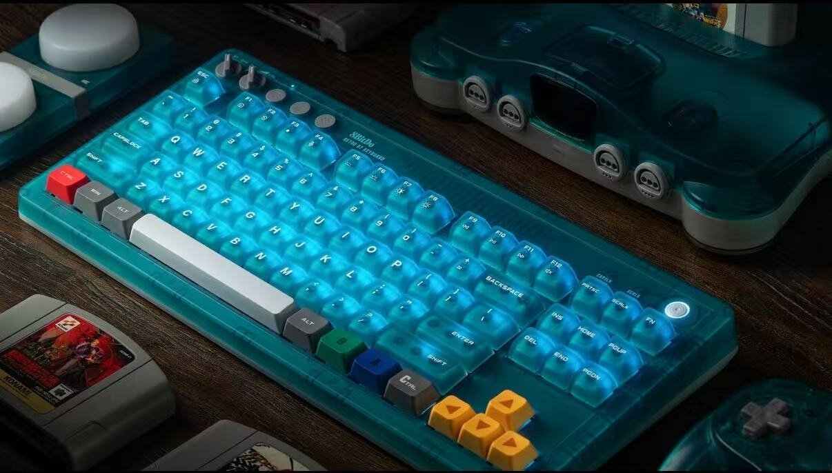 Механическая клавиатура 8BitDO Retro 87, Bluetooth, водно-голубой цвет