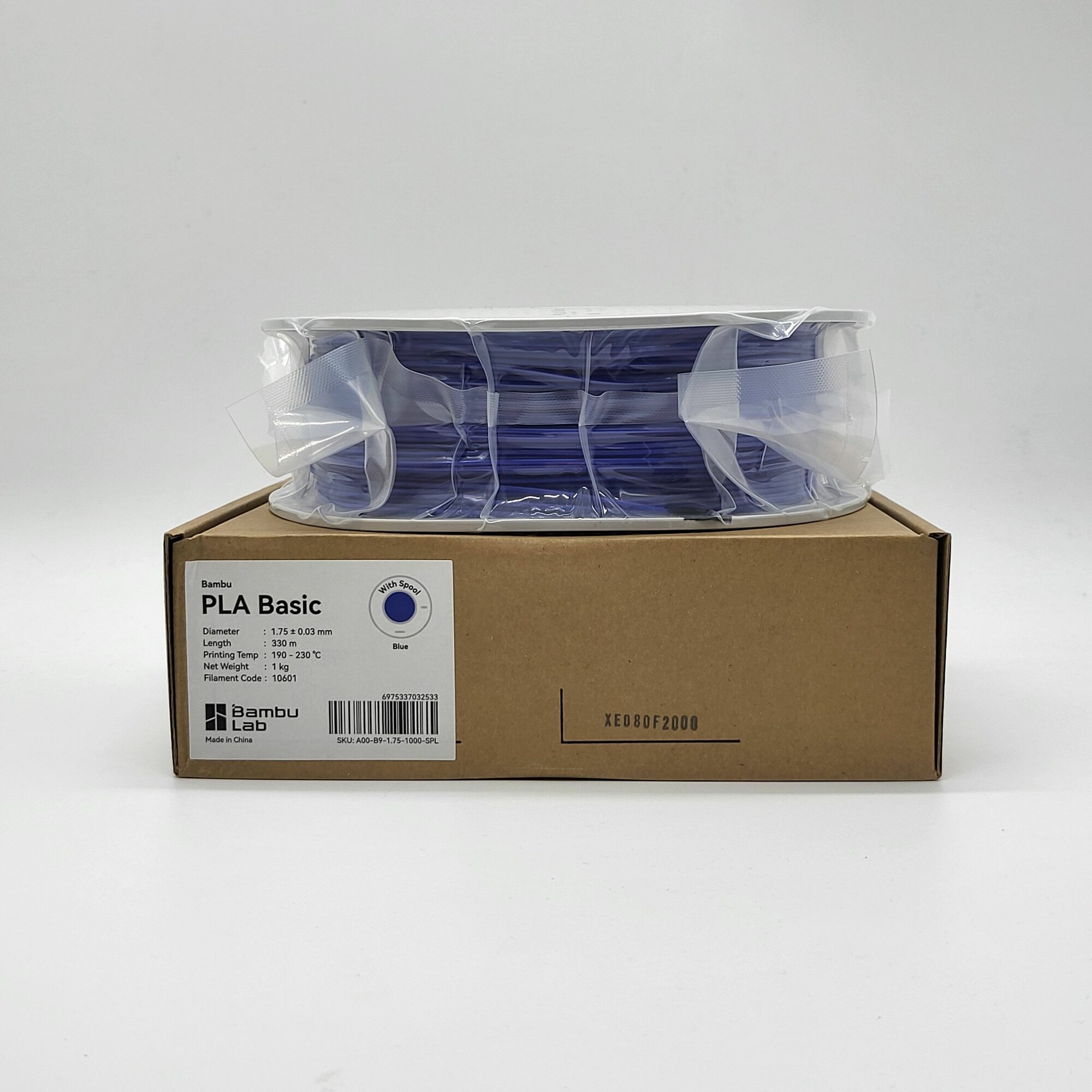 Пластик Bambu Lab для 3d принтера PLA Basic Blue, 1 кг, на катушке