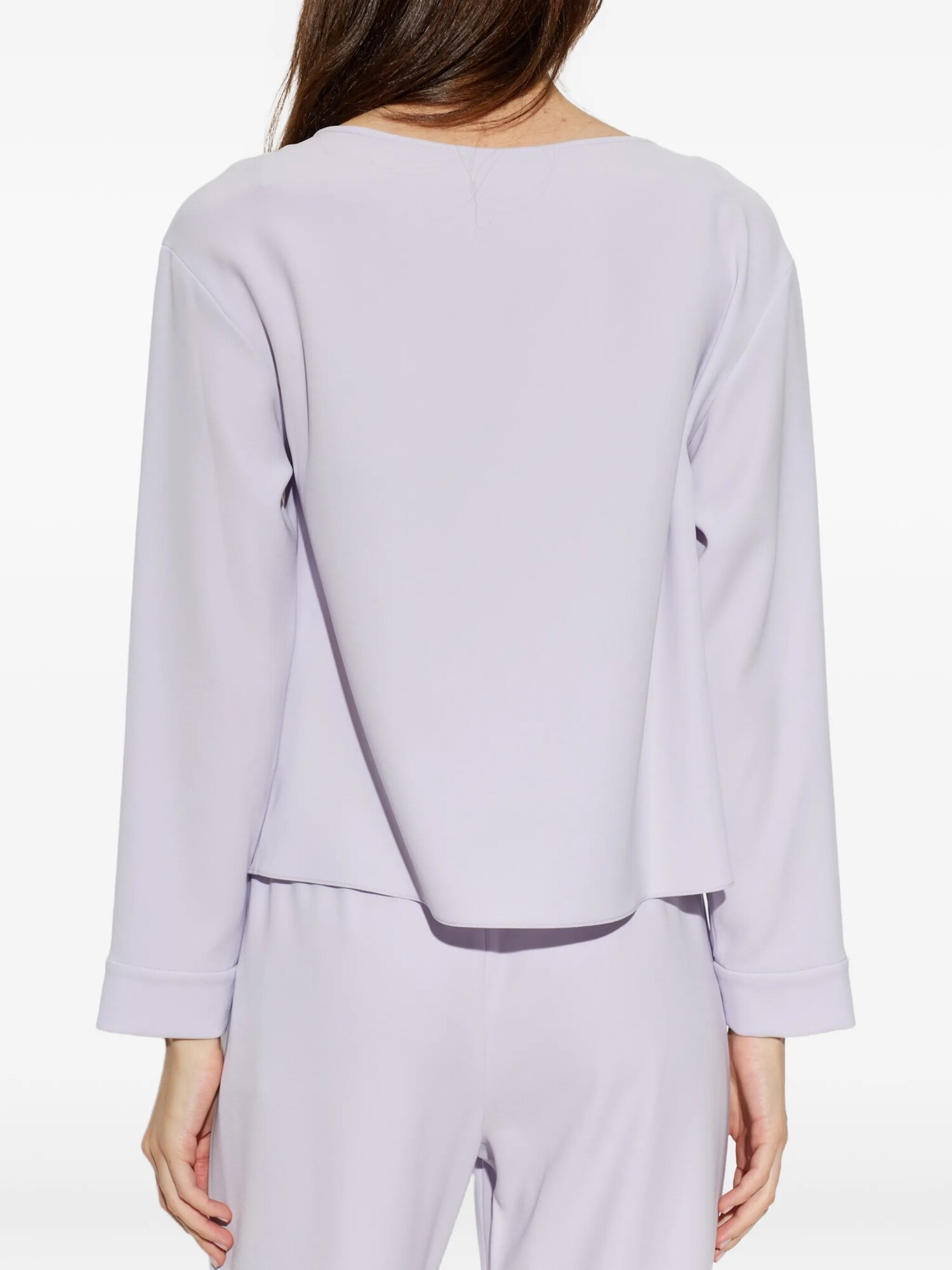 Блуза EMPORIO ARMANI Button-detail long-sleeve blouse, размер 42, фиолетовый — фото 1