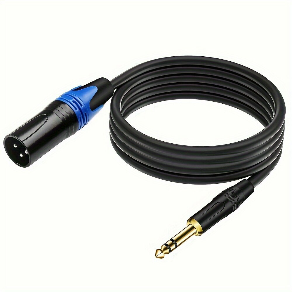 Балансный аудиокабель XLR male на 6.35 мм TRS, черный, длина 4.6 м, для микрофонов и акустических систем