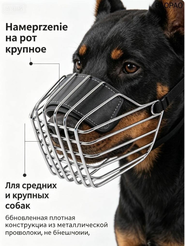 Металлический намордник для собак. Размер №1.
