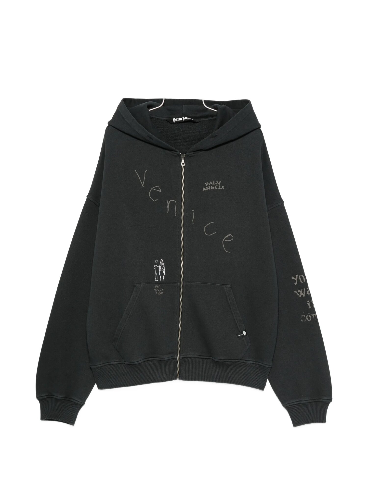 Худи Palm Angels Graphic-print zip-up hoodie