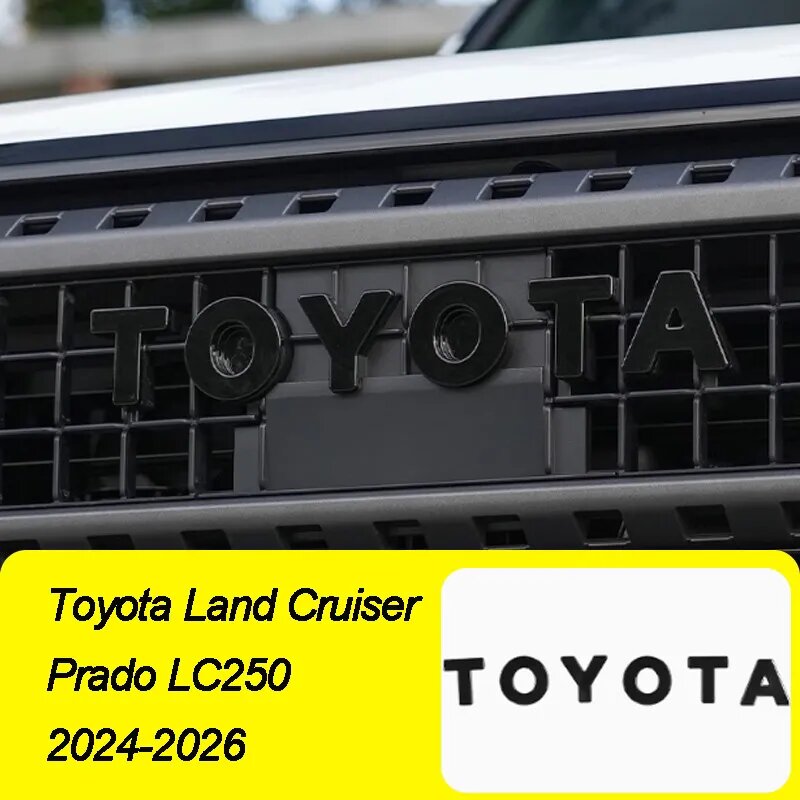 Черная передняя эмблема Toyota для Land Cruiser Prado LC250 2024-2026 (1 шт.)