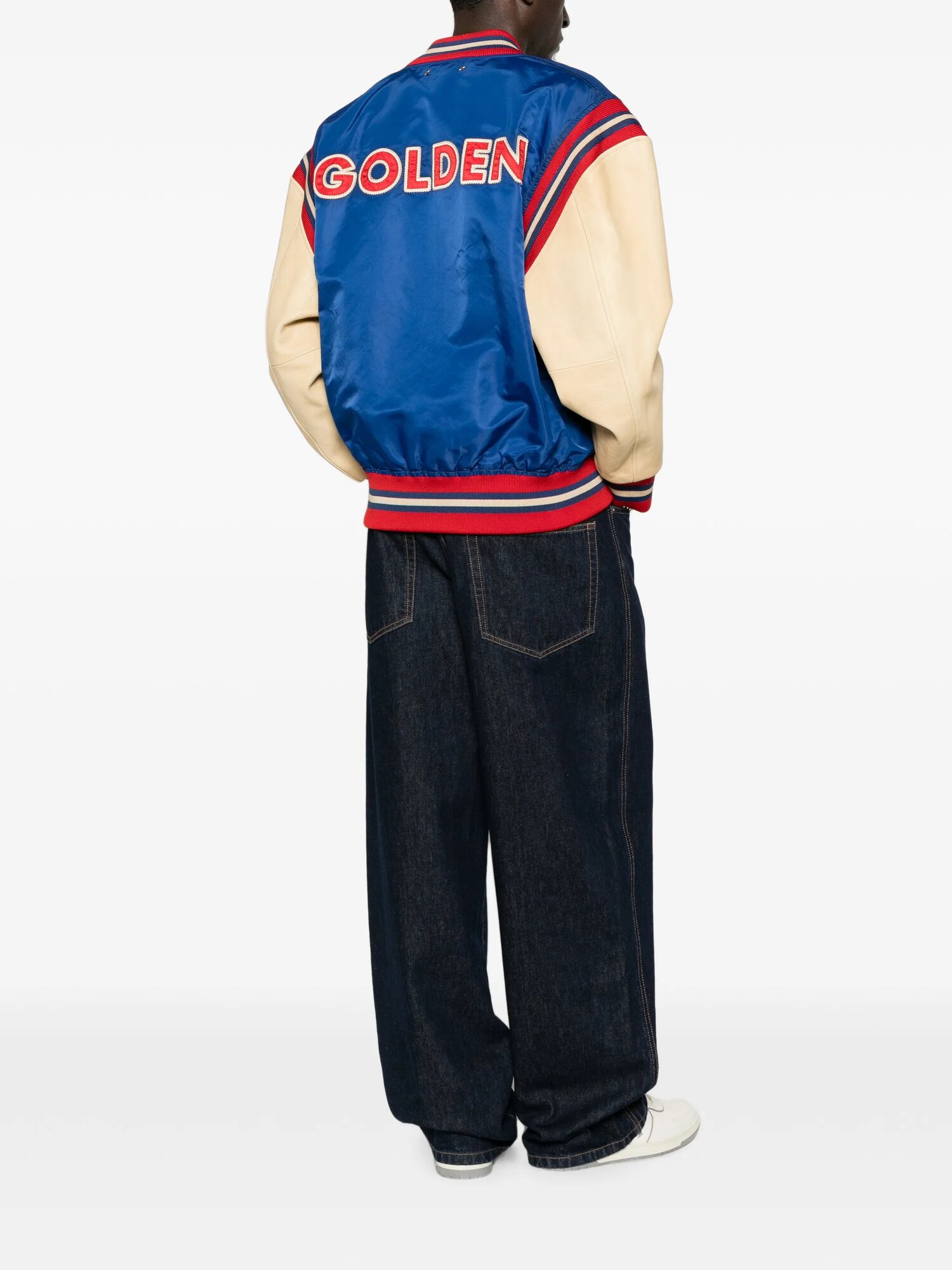 Куртка Golden Goose Leather-sleeve Journey bomber jacket, размер 50 — фото 1