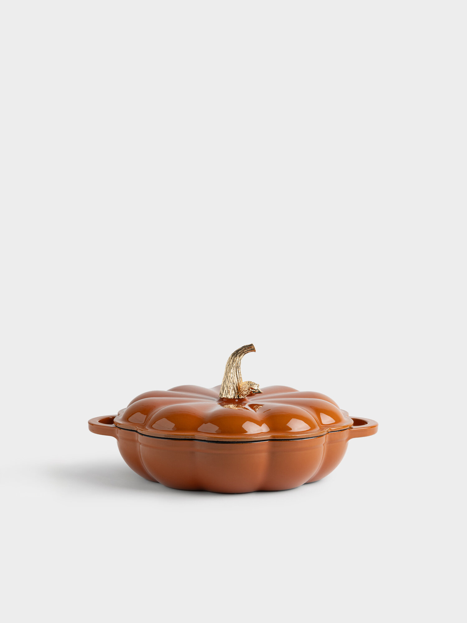 Сотейник, 26 см, 1,8 л, с крышкой, чугун, оранжевый, Тыква, Gourd
