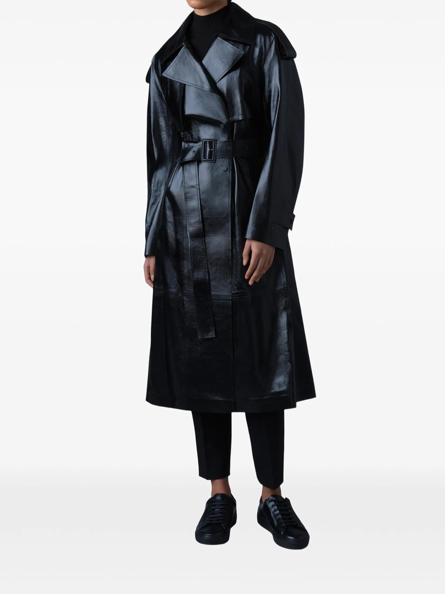 Пальто Mackage Carmela belted leather coat, размер 40 — фото 1