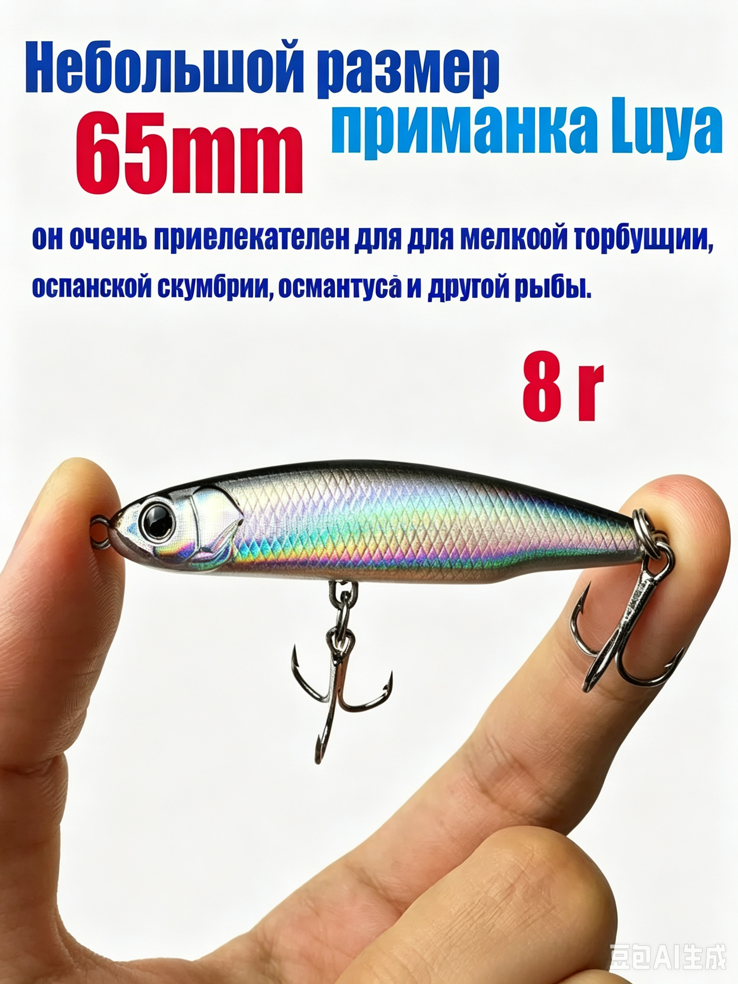 Искусственная приманка стик воблер 6.5см 8г, универсальная для жереха голавля судака все водоемы