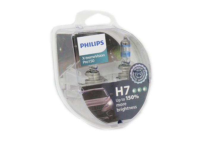 Лампа галогеновая H7 (12В 55Вт) +150% X-Treme Vision Pro150 (к-т 2шт) пластик. бокс