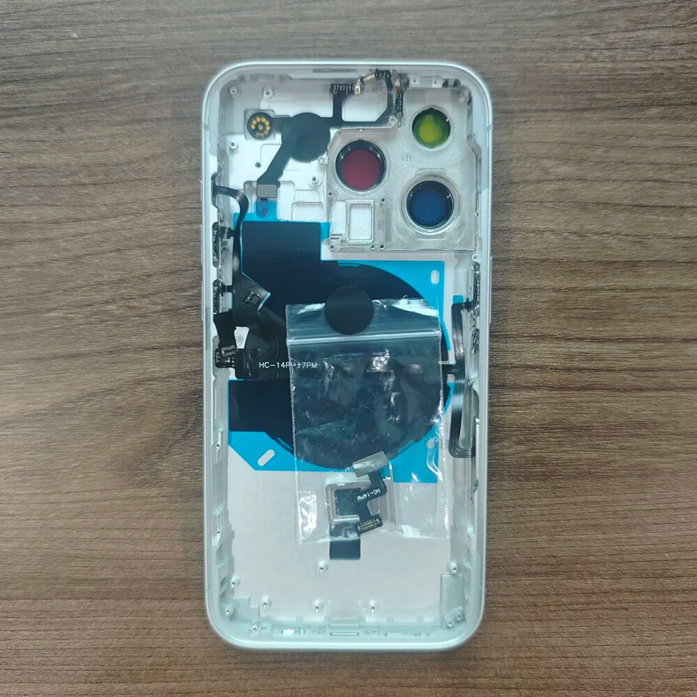 Задний корпус для iPhone 14 Pro с предустановленными кнопками, средняя рамка, Белый, WHITE