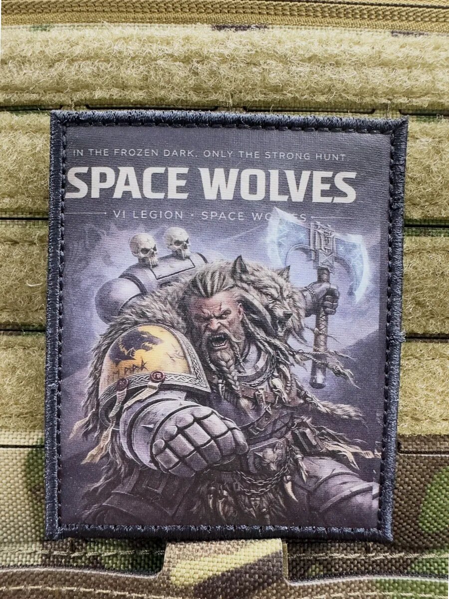 Патч "Warhammer 40k Space Wolves" печать 9см — фото 1