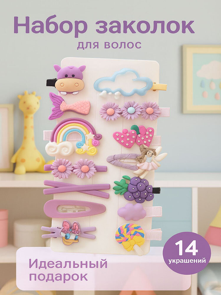 Заколка для волос 14 шт.