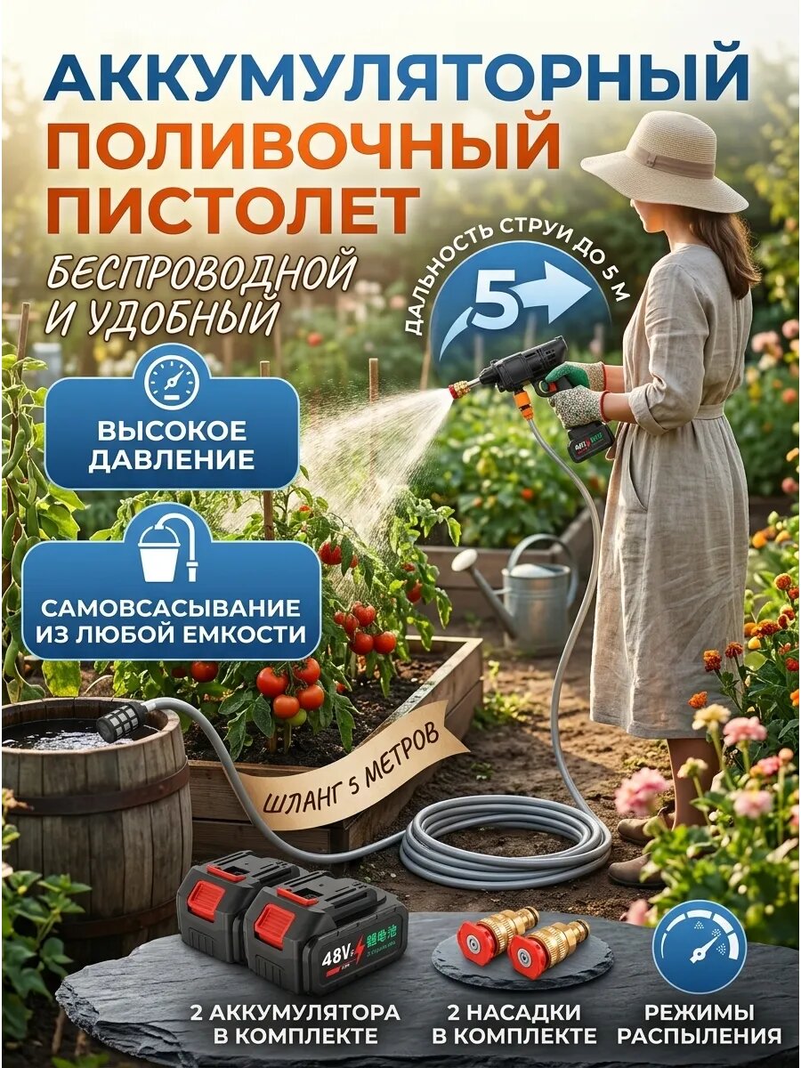 Насос для полива из бочки аккумуляторный
