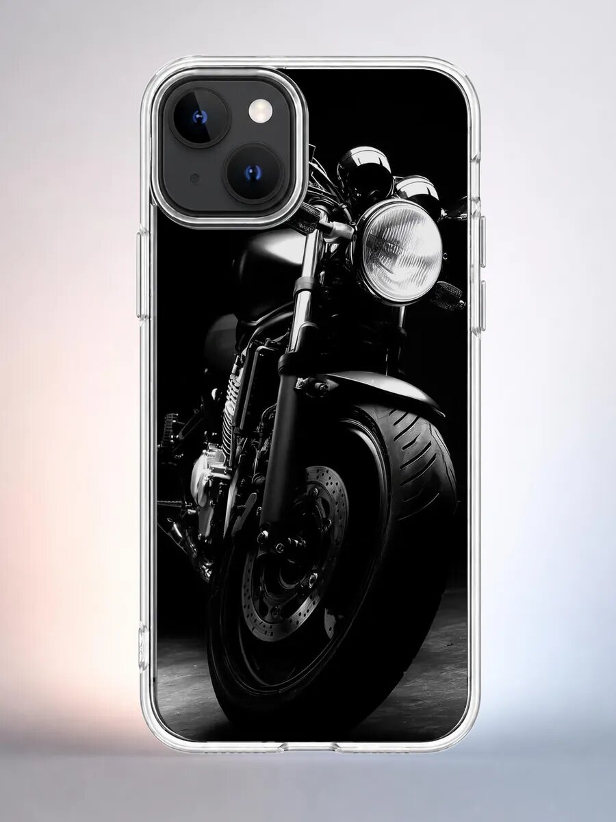 Чехол iPhone 15 мотоцикл classic студия силиконовый