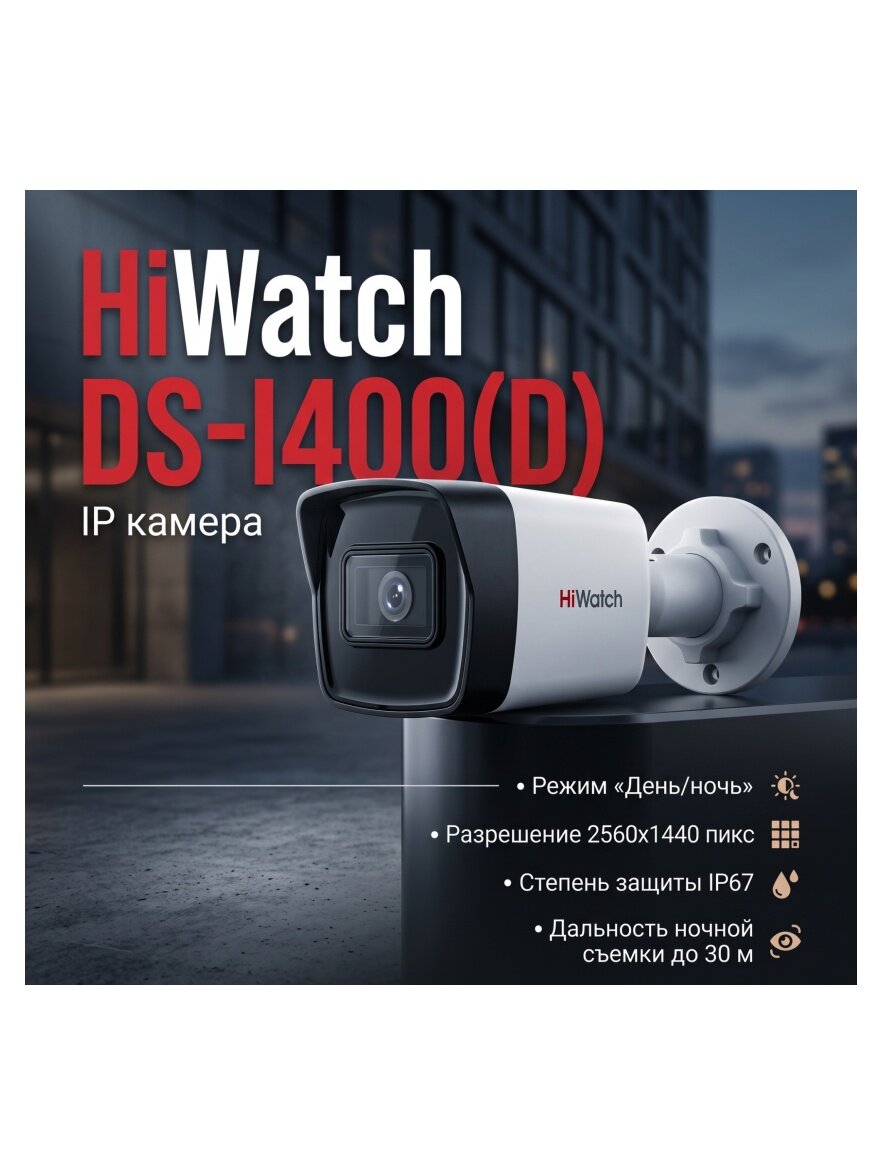 IP камера Hiwatch DS-I400(D) (2.8 mm)