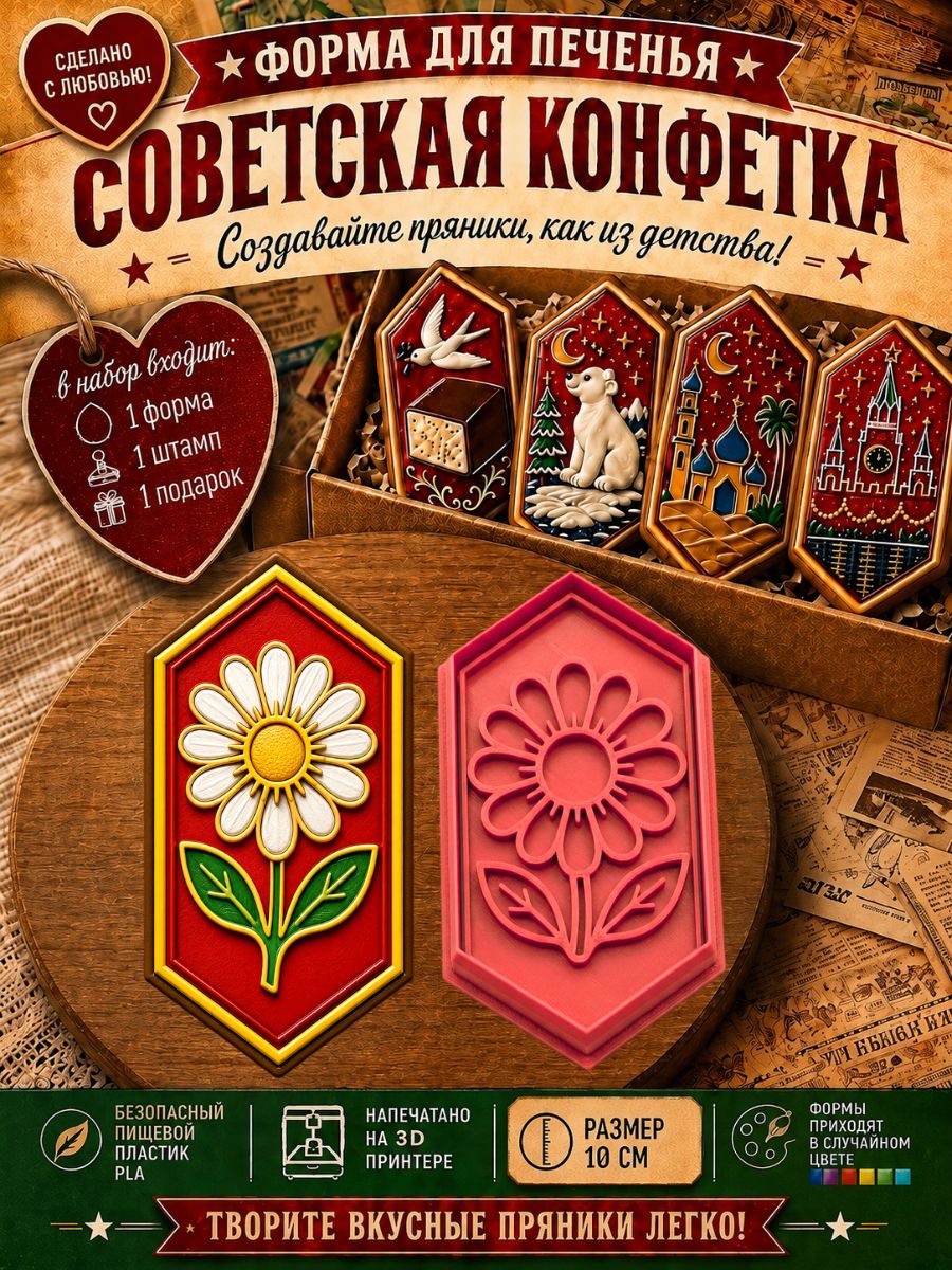 Формочка для выпечки печенья и пряников конфета