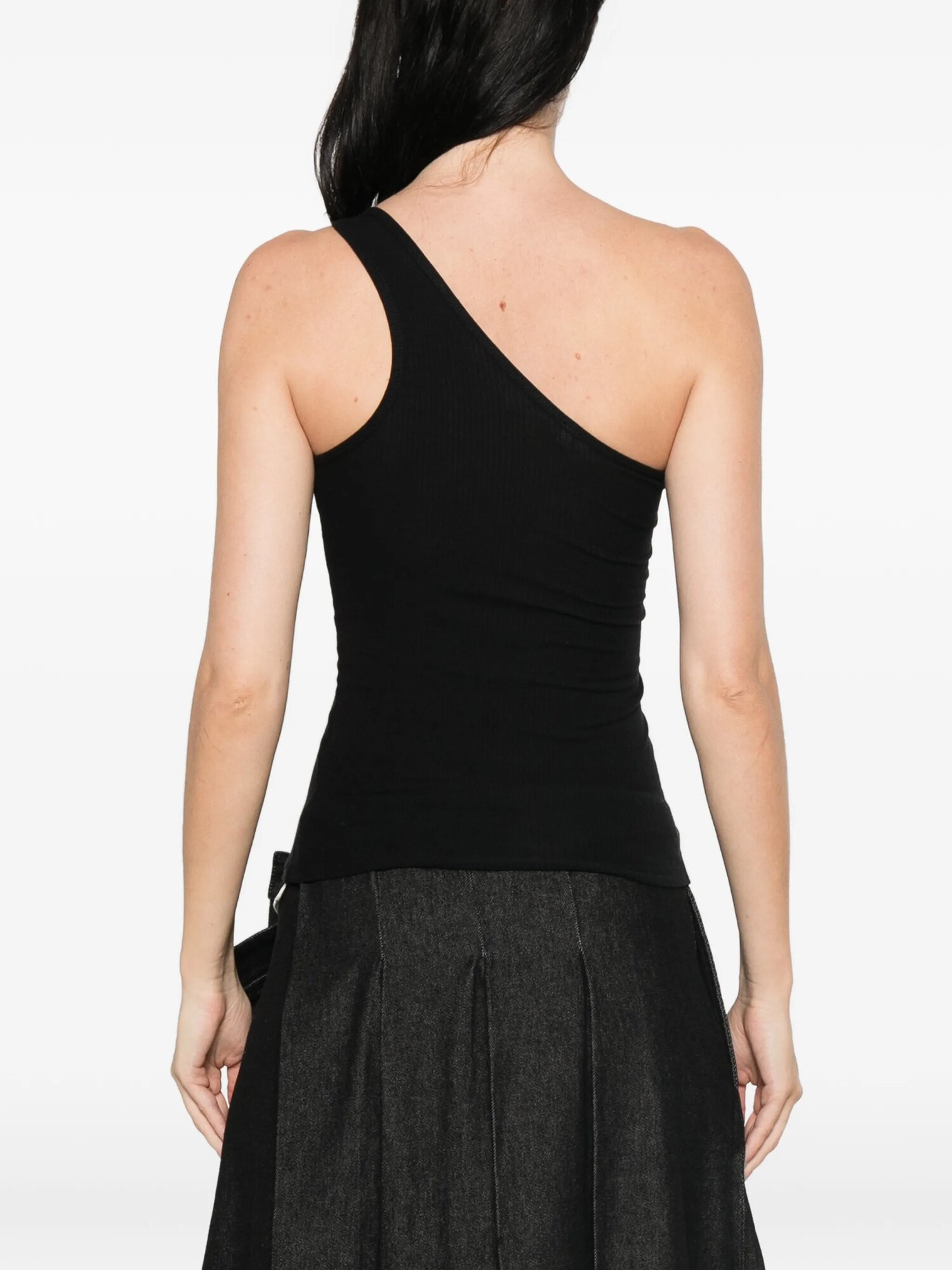 Топ Baserange One-shoulder ribbed top, размер 44, черный — фото 1