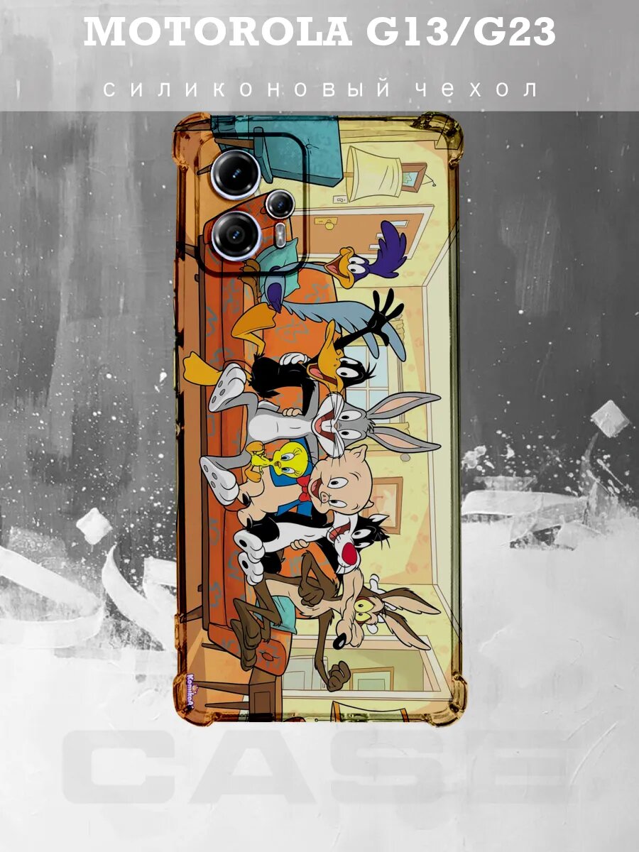 Чехол на Motorola G23 с принтом герои Луни Тюнз