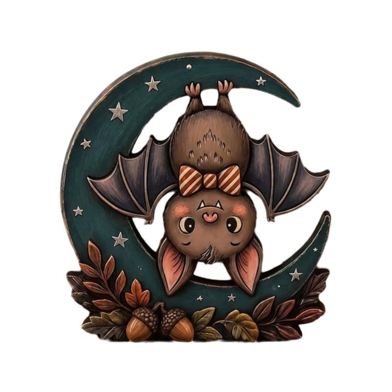 Деревянный знак «Месяц» для Хэллоуина, E