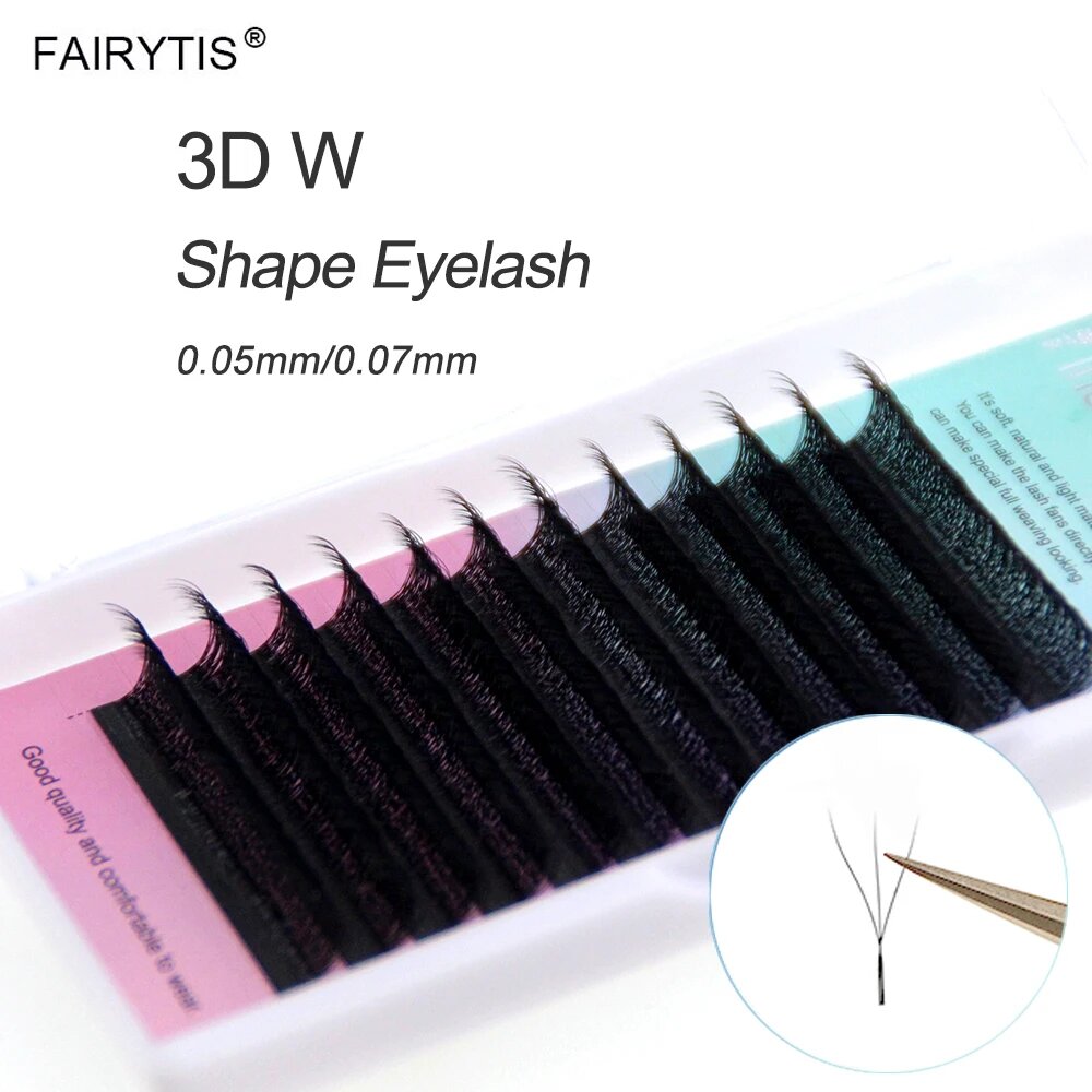 Наращивание ресниц FAIRYTIS W-образные 0,05/0,07 мм D, 0,07 мм, 11 мм