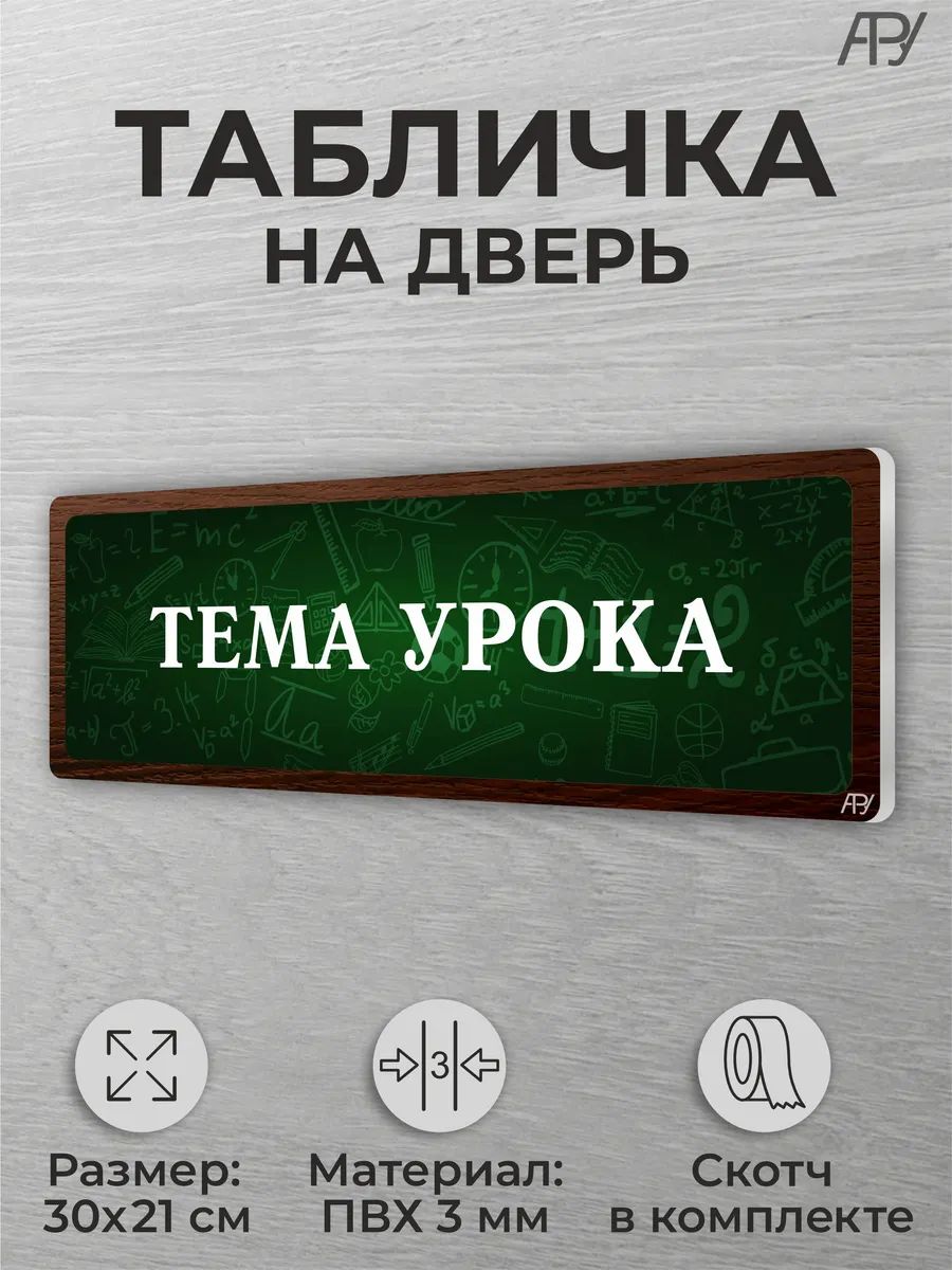 Школьная табличка на дверь класса и кабинета Тема урока