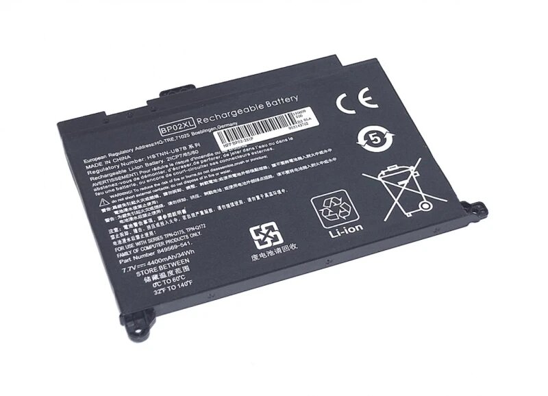 Аккумуляторная батарея для ноутбука HP Pavilion Notebook PC 15 (BP02-2S1P) 7.7V 4400mAh OEM черная
