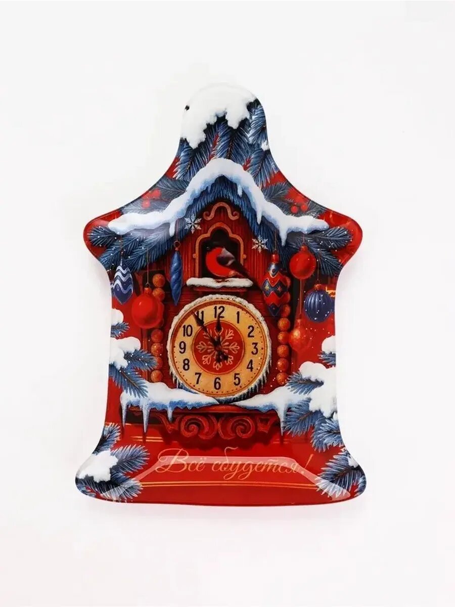 Новогодняя тарелка в форме снегиря, 14.5×22 см