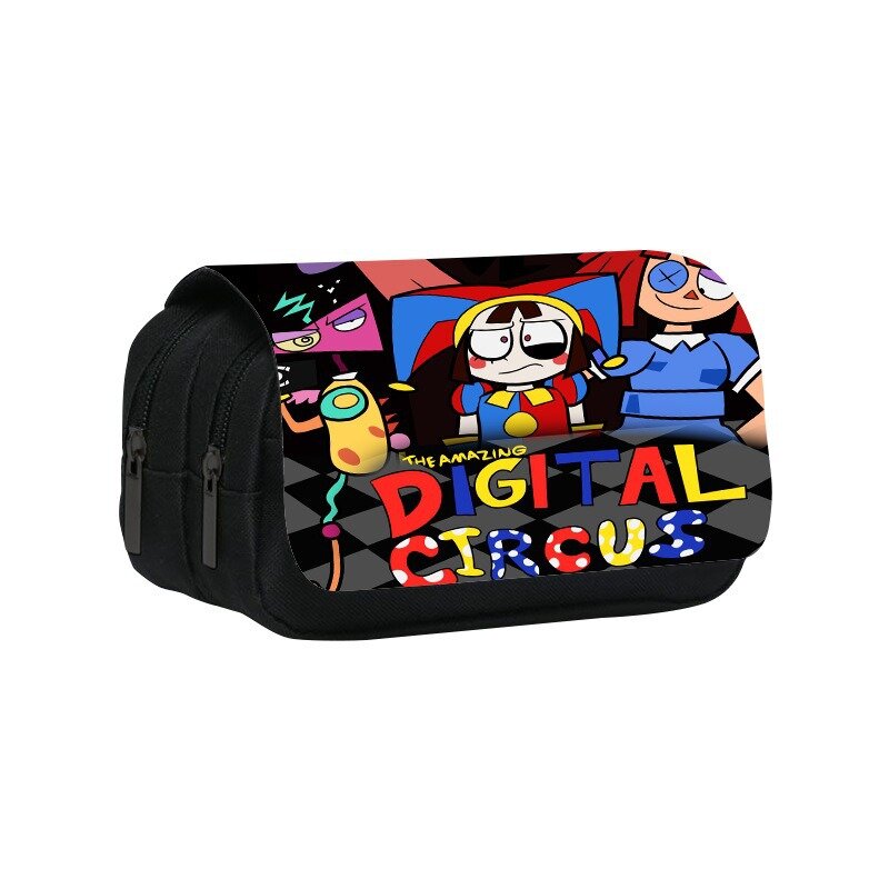 Двойной слой сумки для канцелярии с дизайном Amazing Digital Circus, идеально подходит для организации ручек,