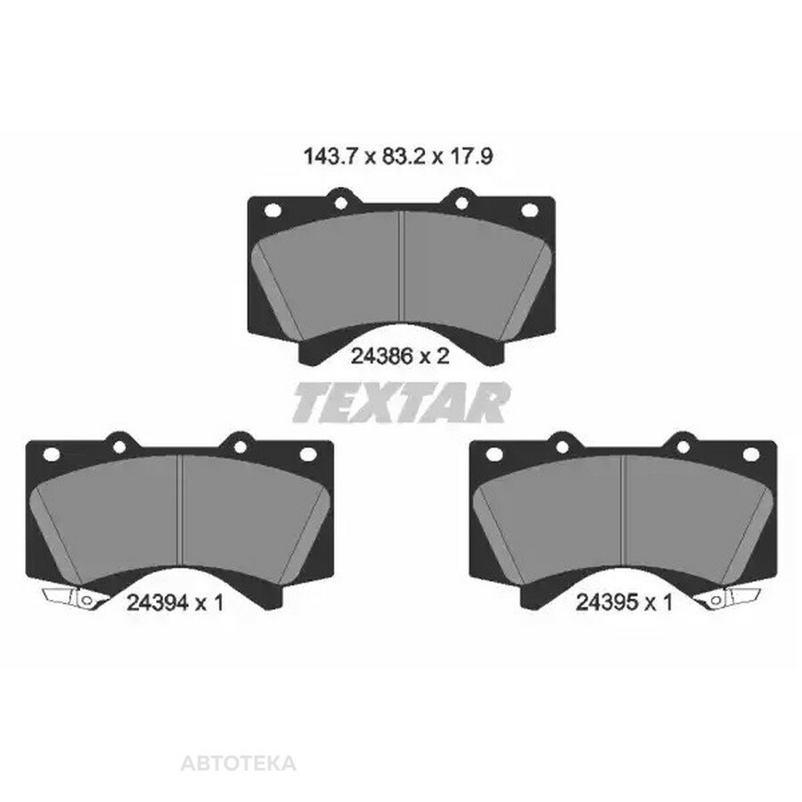 Колодки дисковые передние TEXTAR 2438601