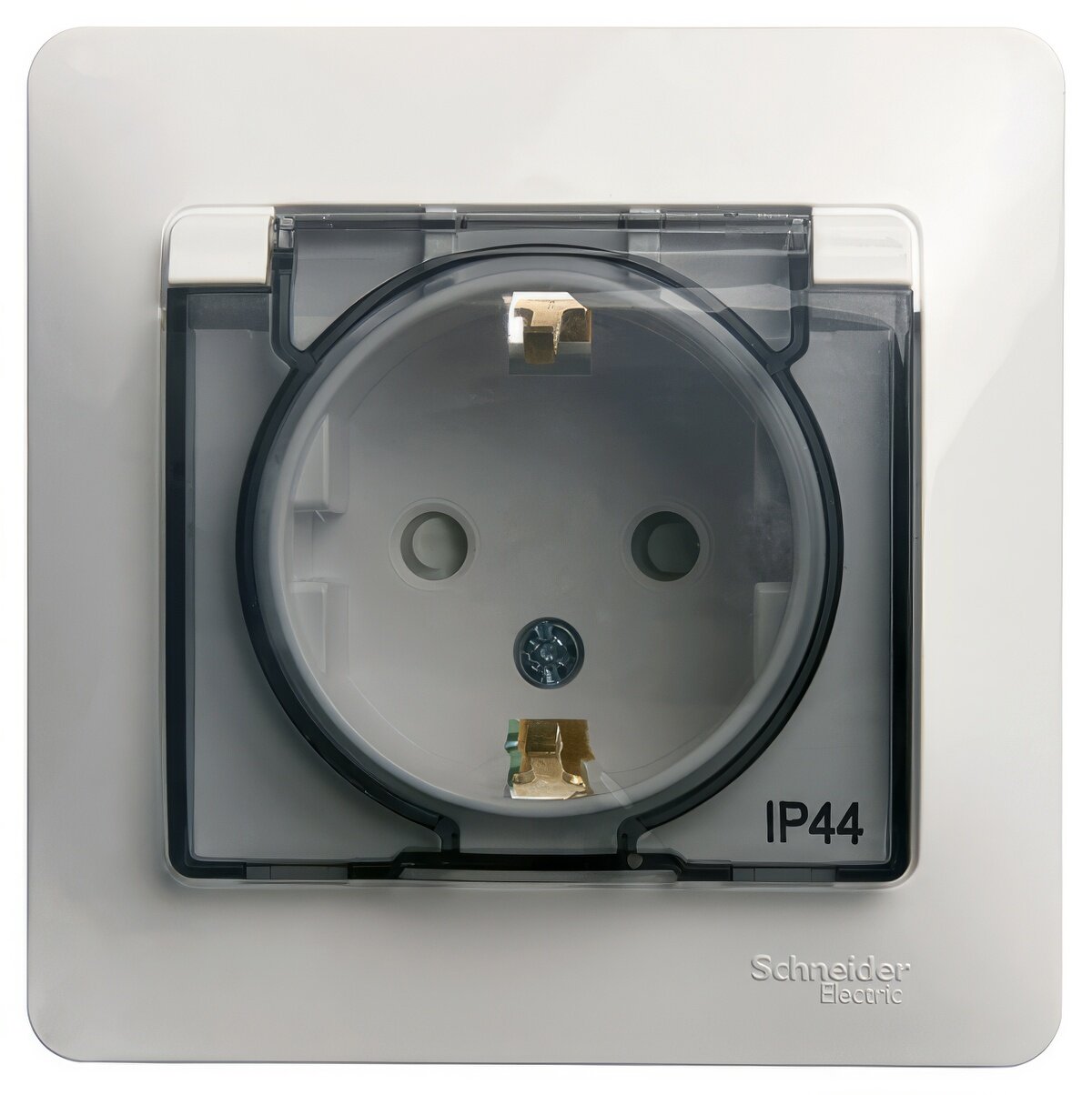 Розетка 1 пост SCHNEIDER ELECTRIC Glossa IP44 с/з с/к с/ш белый