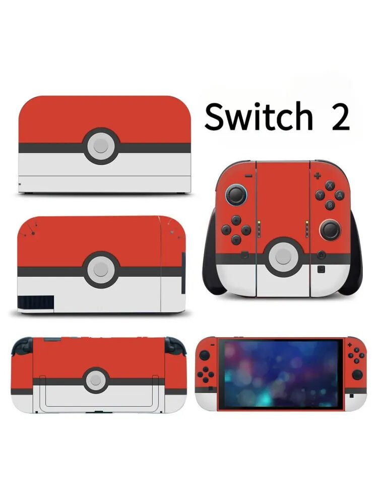 Защитная плёнка + наклейки для Nintendo Switch 2 защита от пыли-13