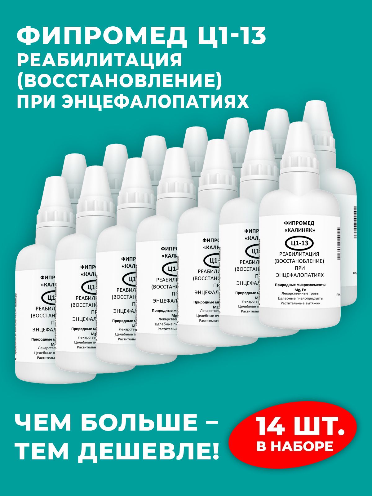 Фипромед Ц1-13 Реабилитация (восстановление) при энцефалопатиях, 14 шт. по 50 мл.