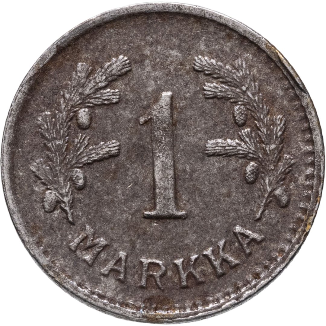 Финляндия 1 марка markka 1951 Железо /серый цвет/, Сталь, в сохранности XF