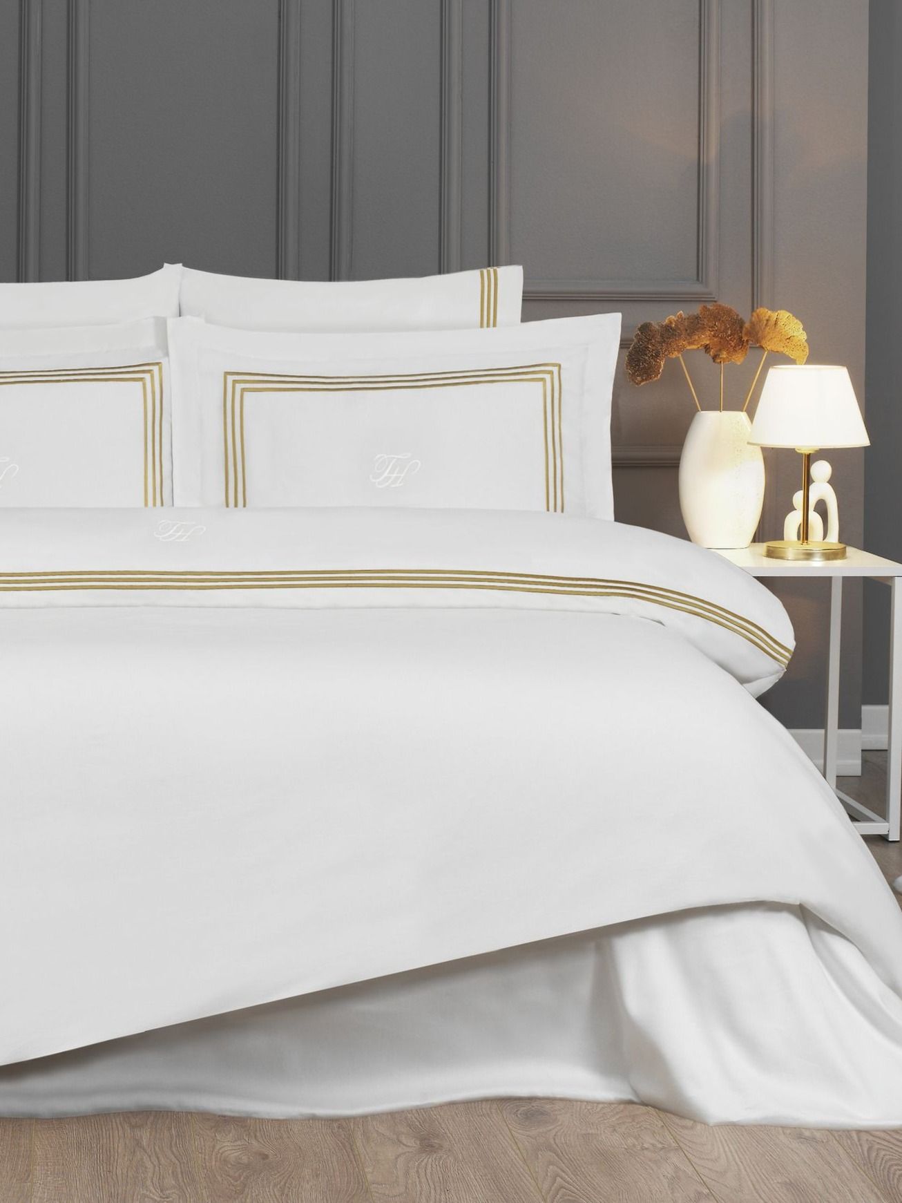 Постельное белье Tivolyo Home Line (крем/золотой) евро
