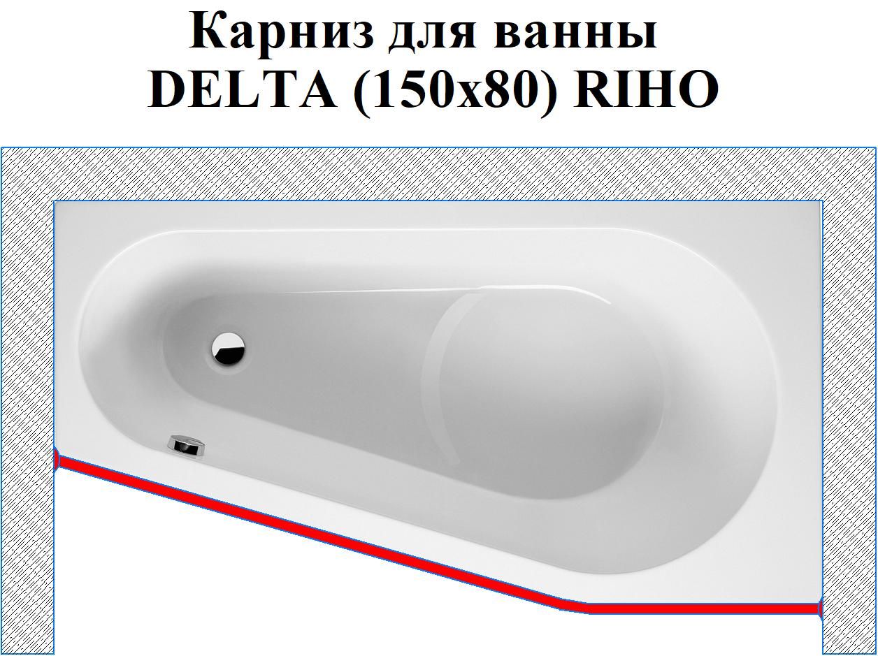 Карниз для ванны DELTA (1500х800) RIHO