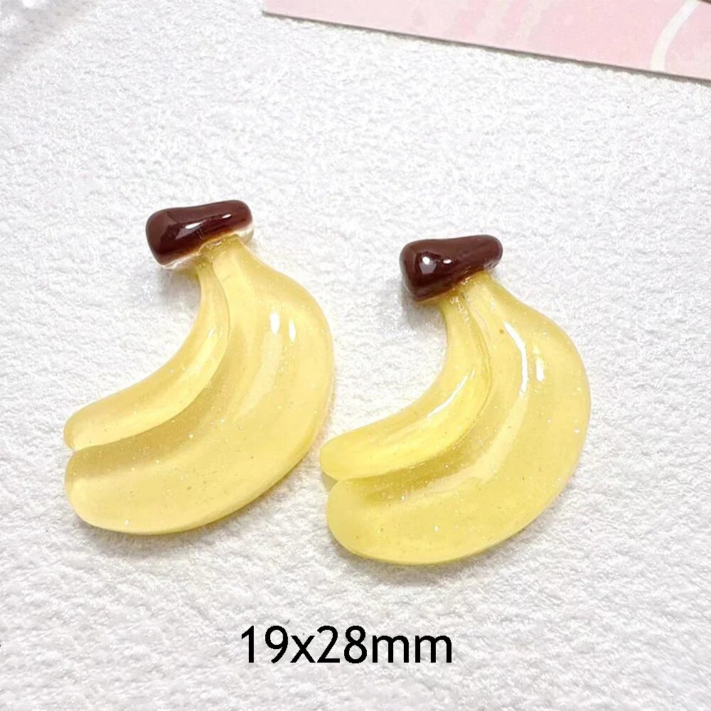 Миниатюрные кабошоны из резины серии "Персиковые фрукты", 10 шт. Banana