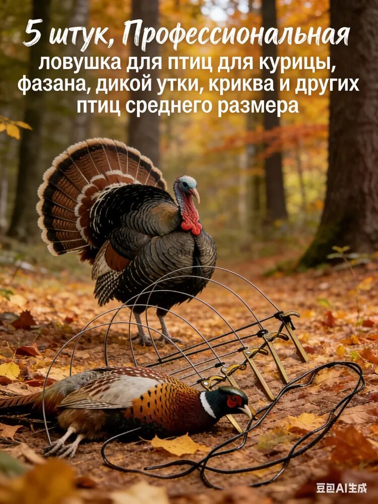 5 штук, Профессиональная ловушка для птиц для курицы, фазана, дикой утки, кряква и других птиц среднего размера