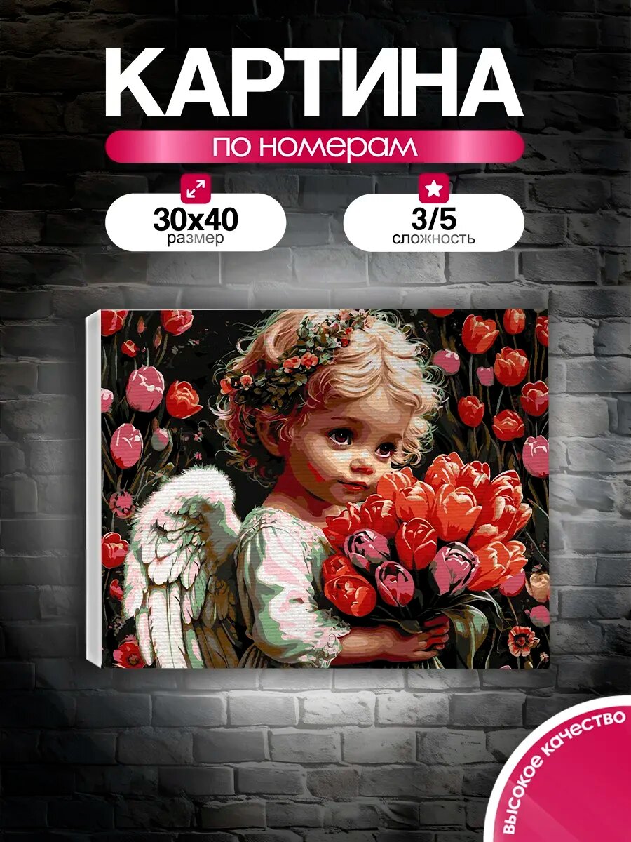 Картина по номерам 30x40 Маленький ангел