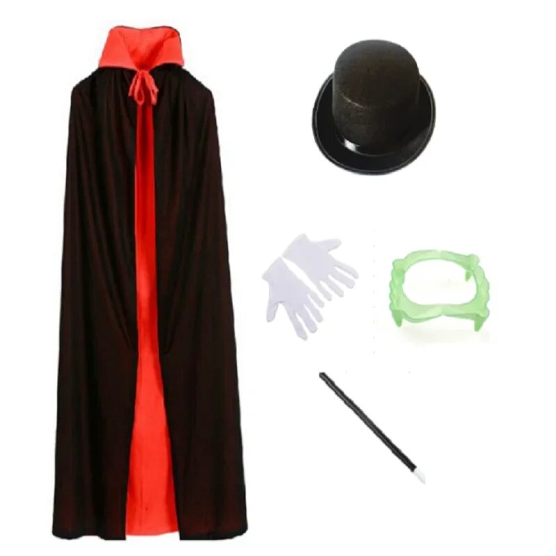 Карнавальный Костюм Волшебного Принца На Хэллоуин Для Взрослых, Унисекс, Тема Вампира, Включает В Себя Плащ, Халат, Шляпу