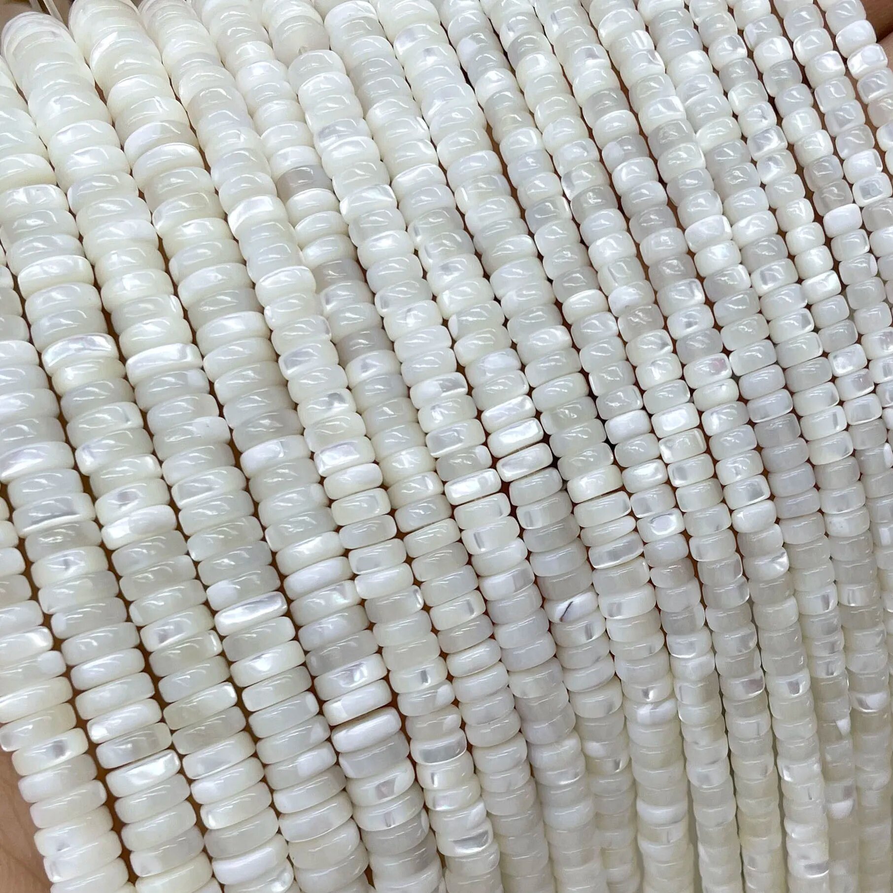 Натуральные перламутровые бусины JCXAZSJ для бижутерии 2X3MM About 75 PCS, белый