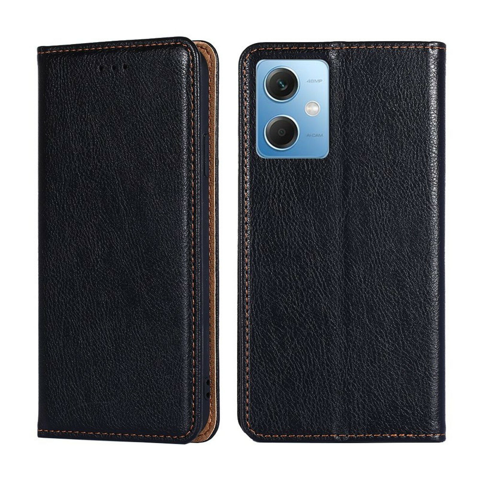 Чехол-книжка MyPads для Xiaomi Redmi Note 12, черный, искусственная кожа, защита корпуса и экрана