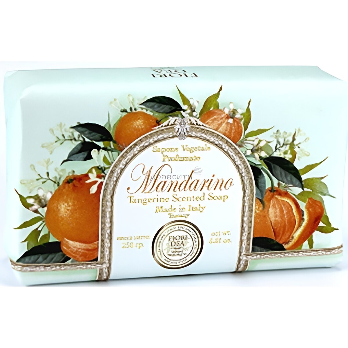 Мыло Saponificio Fiorentino "Fiori Dea Mandarino", кусковое, увлажняющее, 250 гр